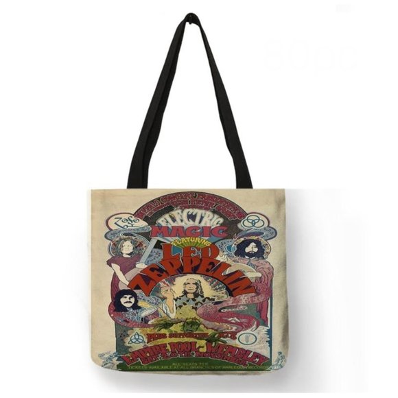 Bags | New Electric Magic Led Zeppelin Canvas Tote Bag Doublesided ...